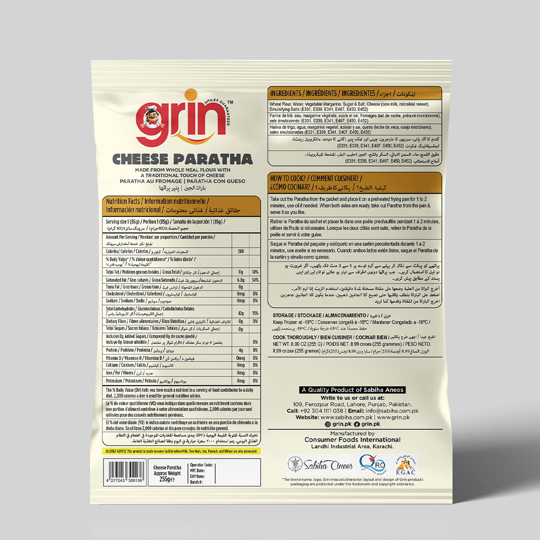 Cheese Paratha - 3 Pieces | Frozen Stuffed Flatbread – Sabiha Anees