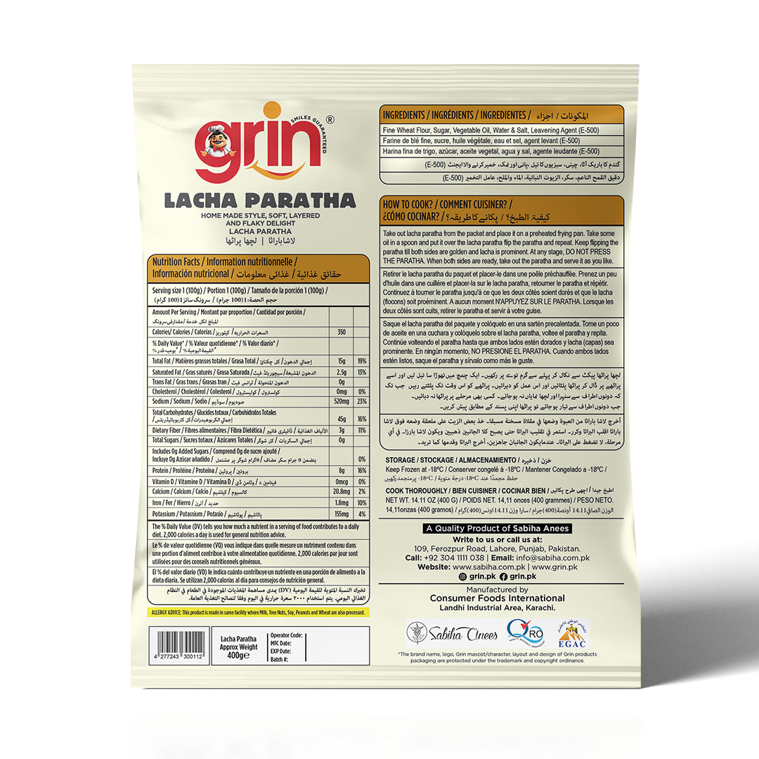 Lacha Paratha - 4 Pieces | Flaky Frozen Layered Flatbread – Sabiha Anees